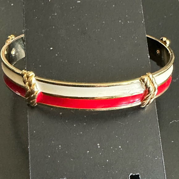 Monet | Jewelry | Monet Gold And Red Enameled Bangle Bracelet Vintage ...